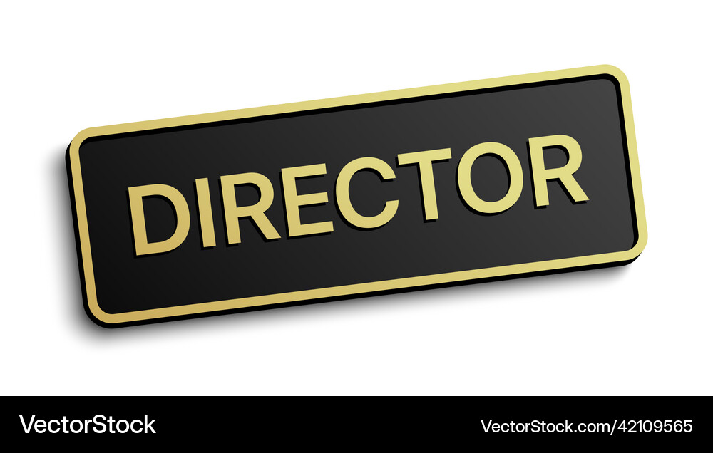 Classic style director black badge Royalty Free Vector Image