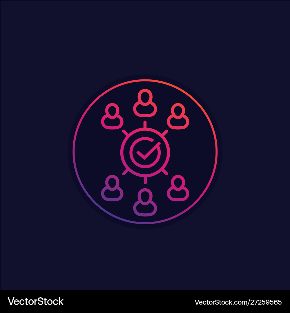 Cooperation and coworking line icon Royalty Free Vector