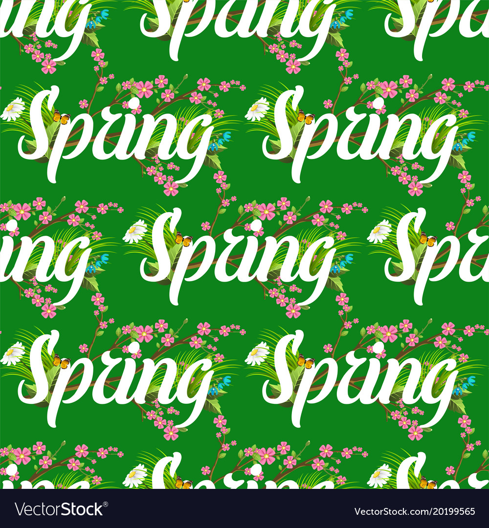 Floral spring seamless pattern background Vector Image