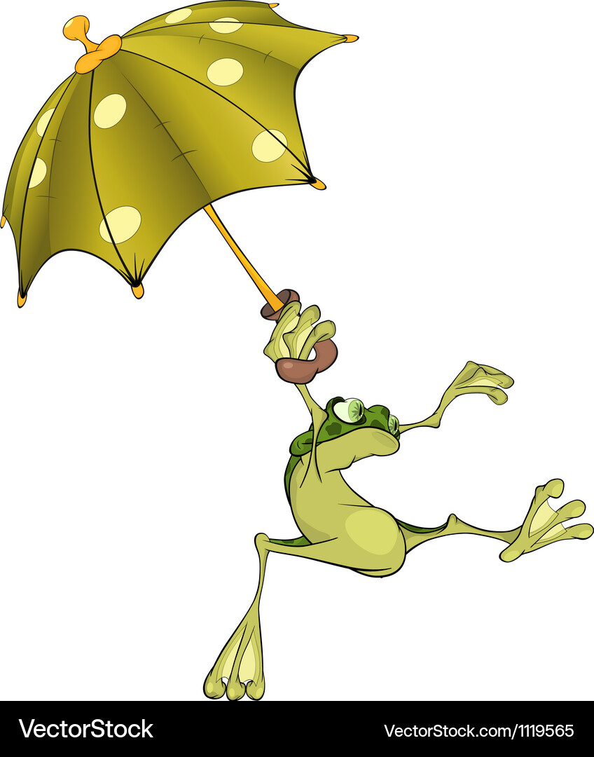 Frog Holding an Umbrella Royalty Free Vector Image