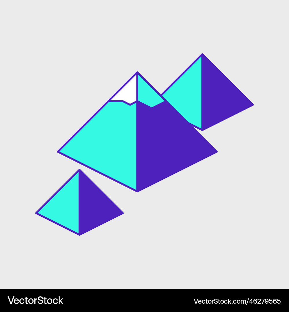 Great pyramids of giza isometric Royalty Free Vector Image