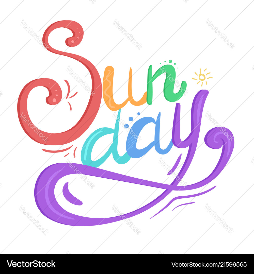 Lettering sunday written by hand calligraphic Vector Image