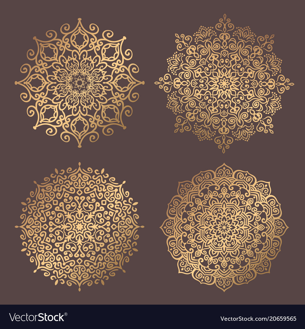 Mandala design elements collection Royalty Free Vector Image