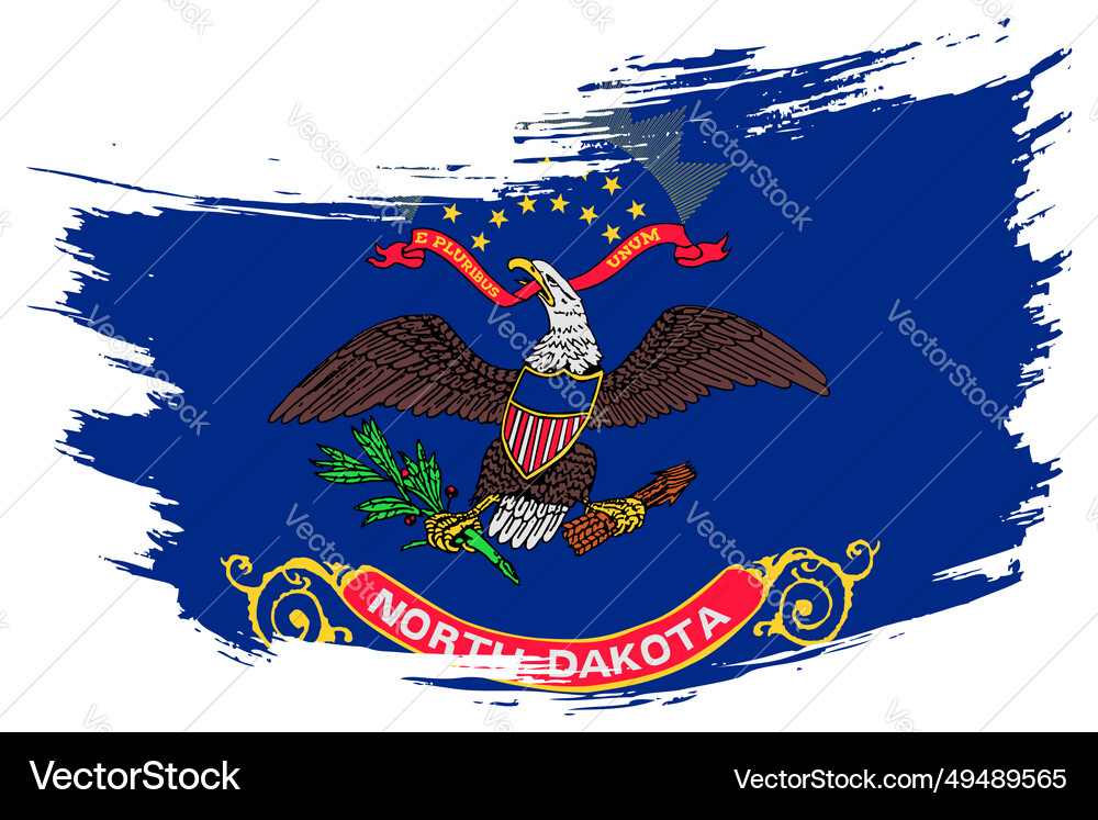 North dakota us state brush stroke flag Royalty Free Vector