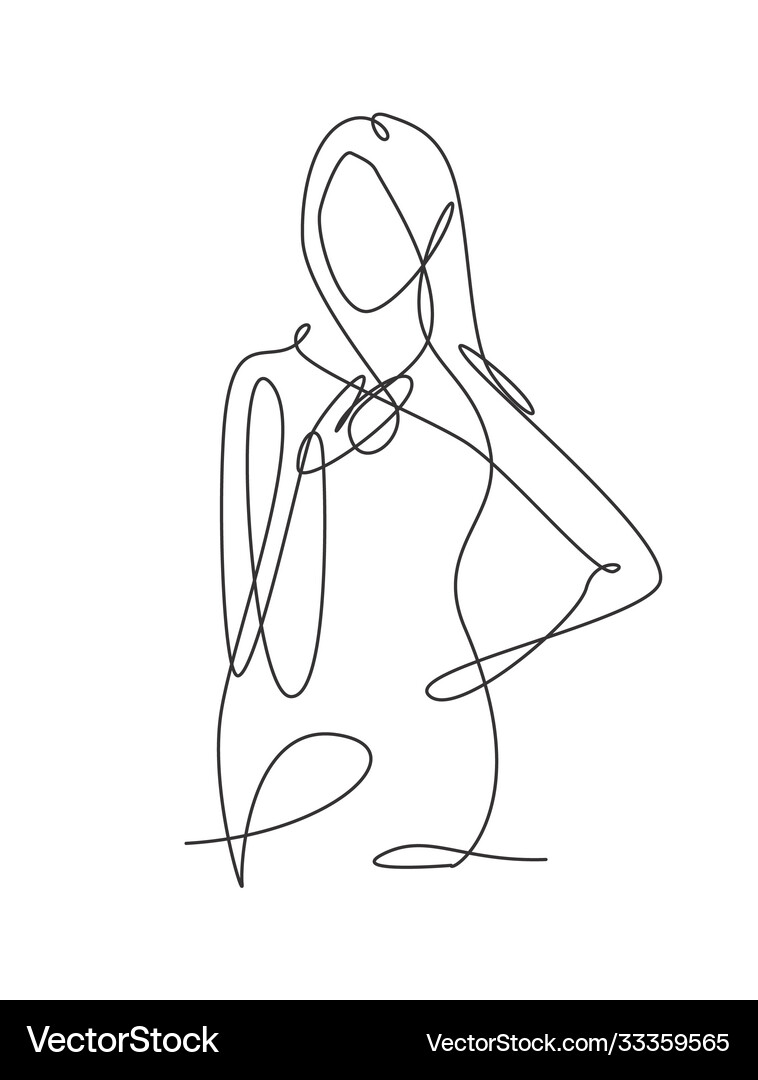 One single line drawing minimalist beauty Vector Image