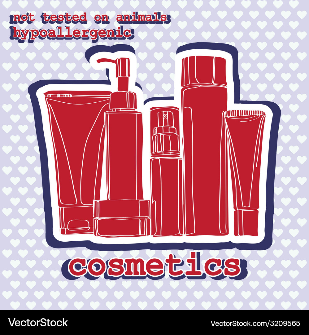 Set of cosmetics sticker Royalty Free Vector Image
