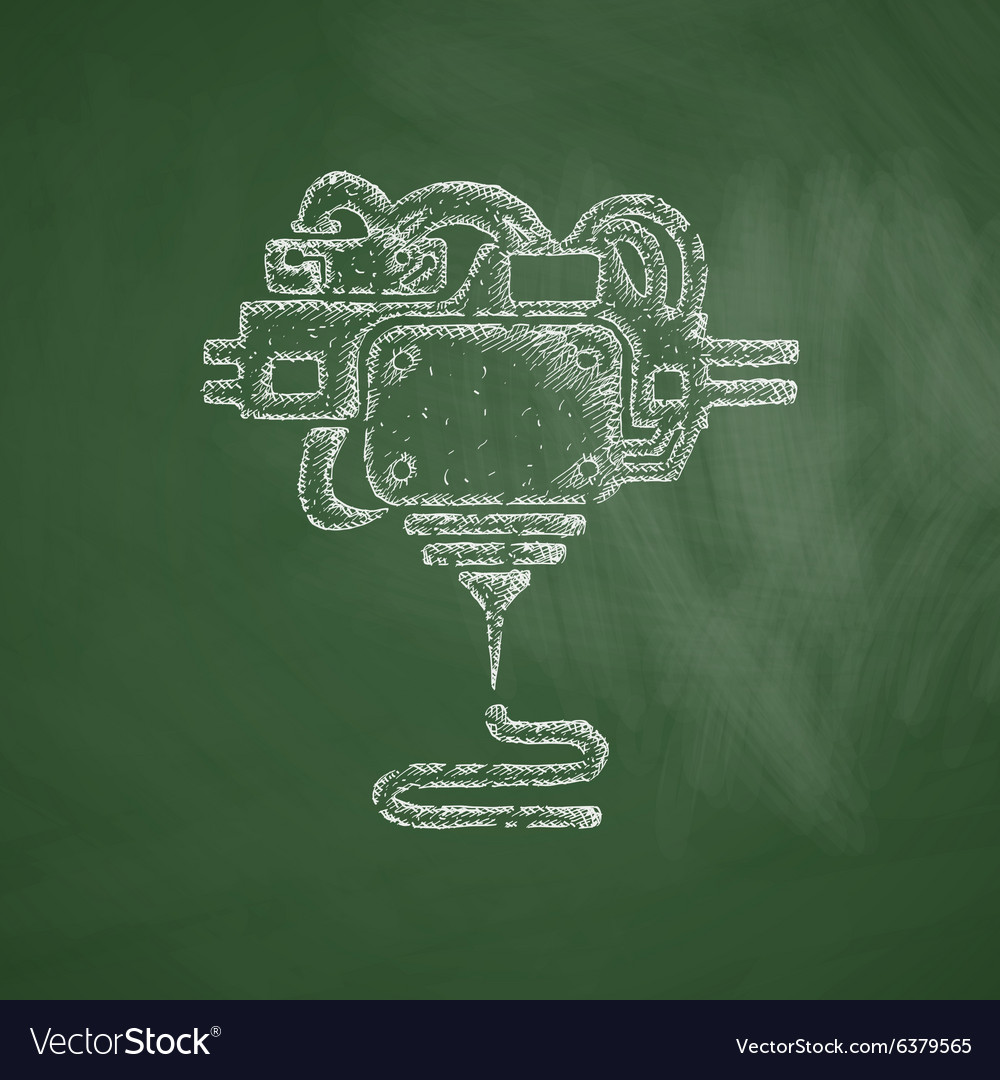 Three d printer icon Royalty Free Vector Image