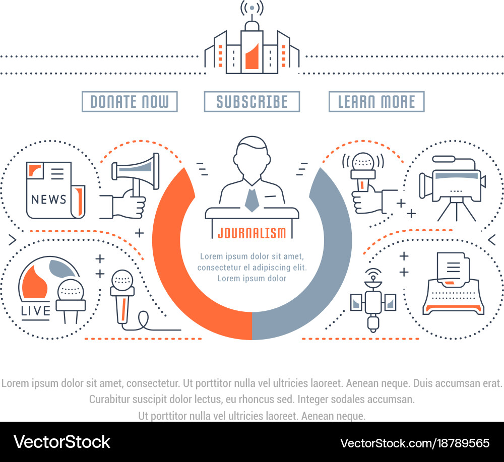 Website banner and landing page journalism Vector Image
