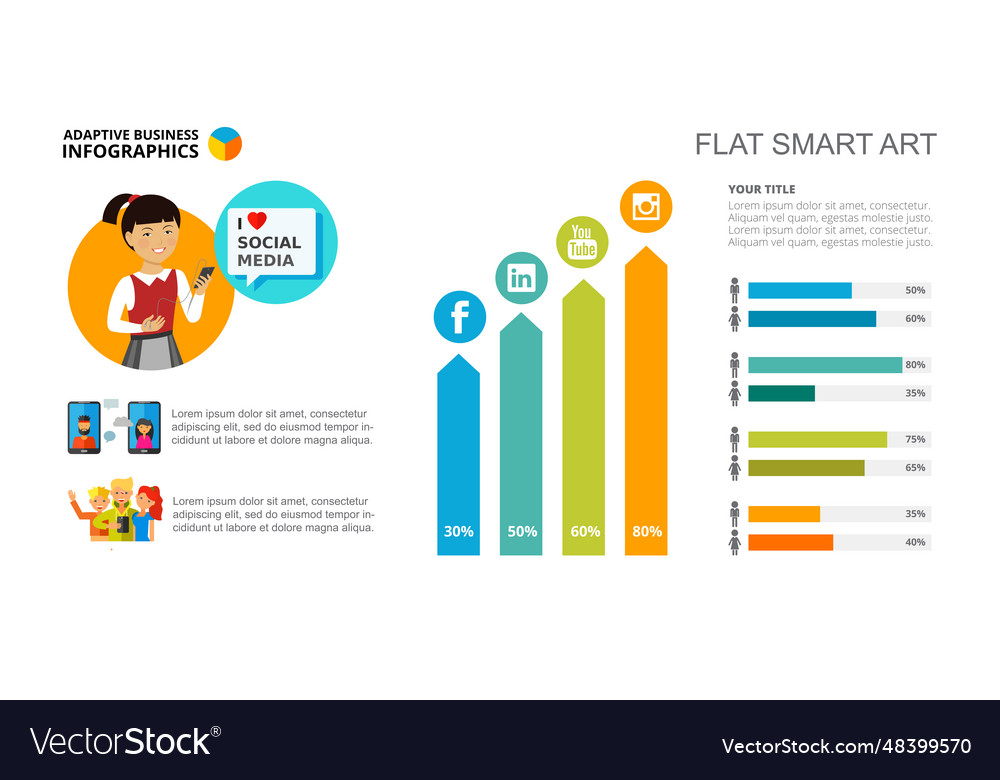 Bar diagram slide template Royalty Free Vector Image