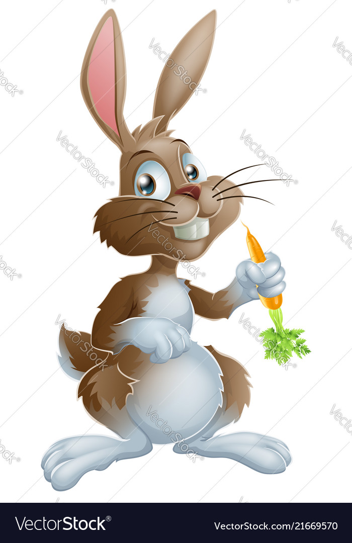 Bunny rabbit and carrot Royalty Free Vector Image