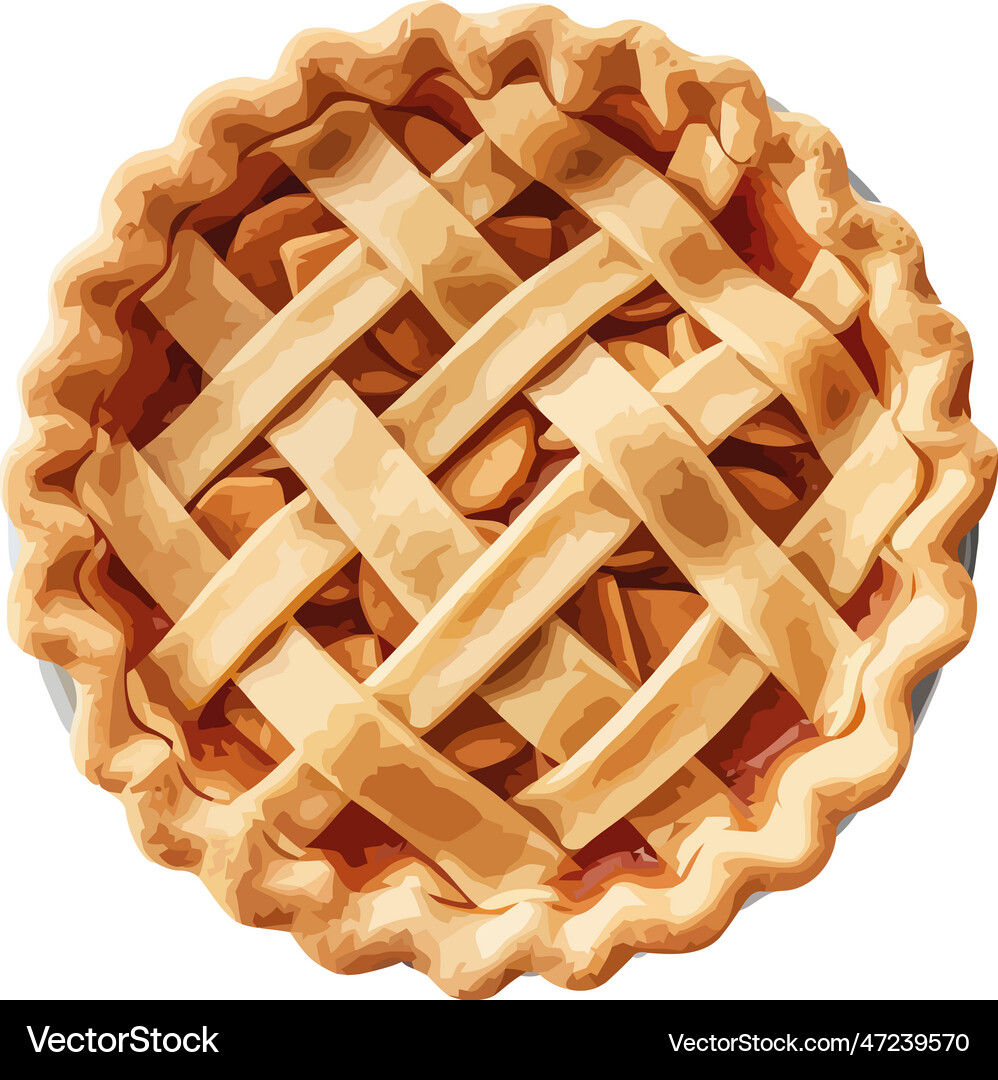 Delicious Apple Pie with Lattice Crust Royalty Free Vector