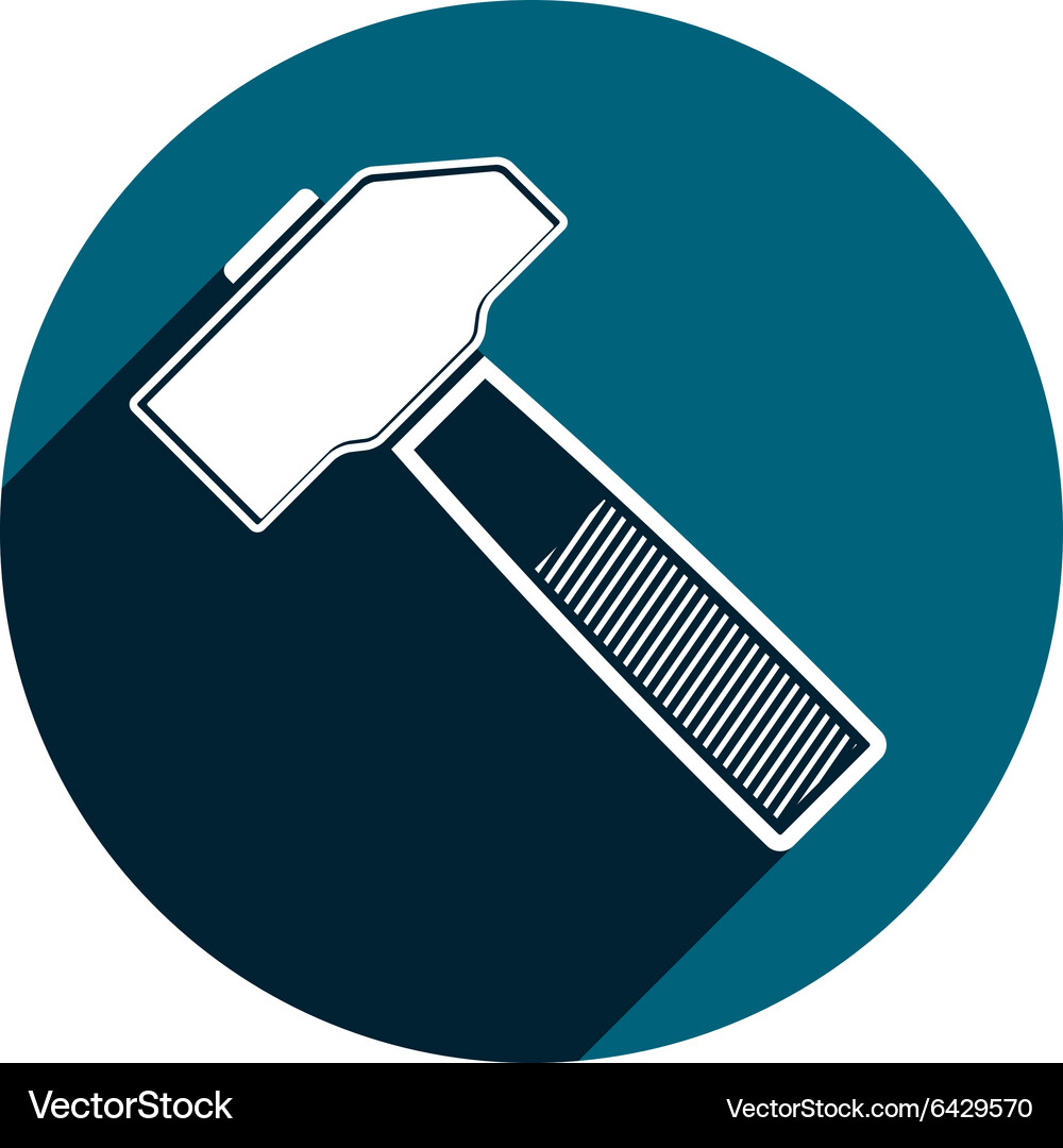 Detailed of hammer work tool Royalty Free Vector Image