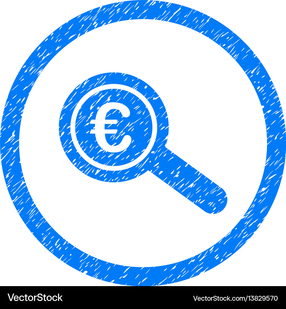 Euro financial audit rounded icon rubber stamp Vector Image
