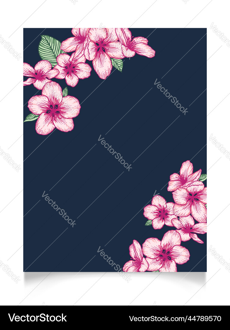 Floral wedding invitation elegant card template Vector Image