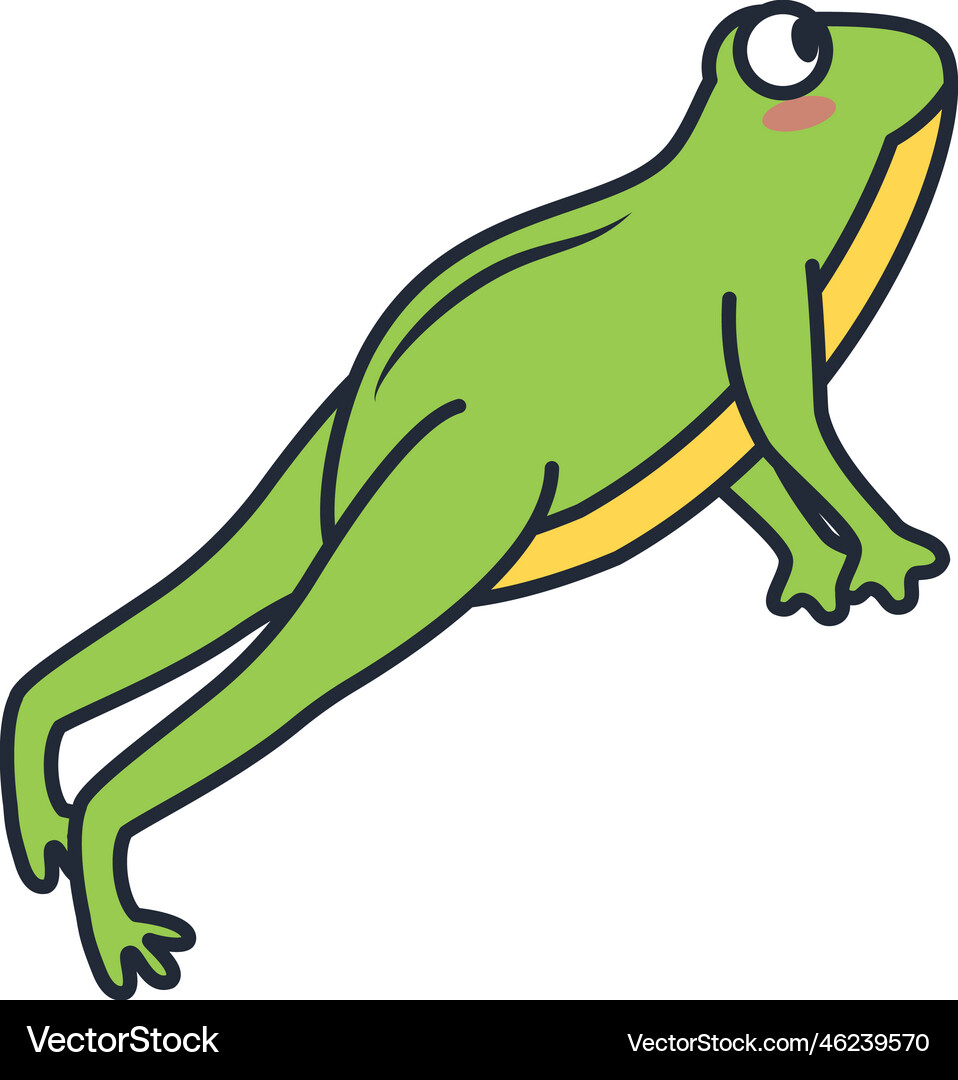 Frog amphibian jumping character Royalty Free Vector Image