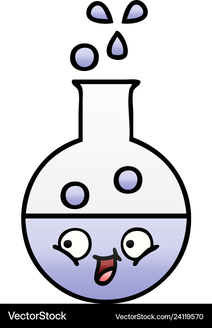 Gradient shaded cartoon test tube Royalty Free Vector Image