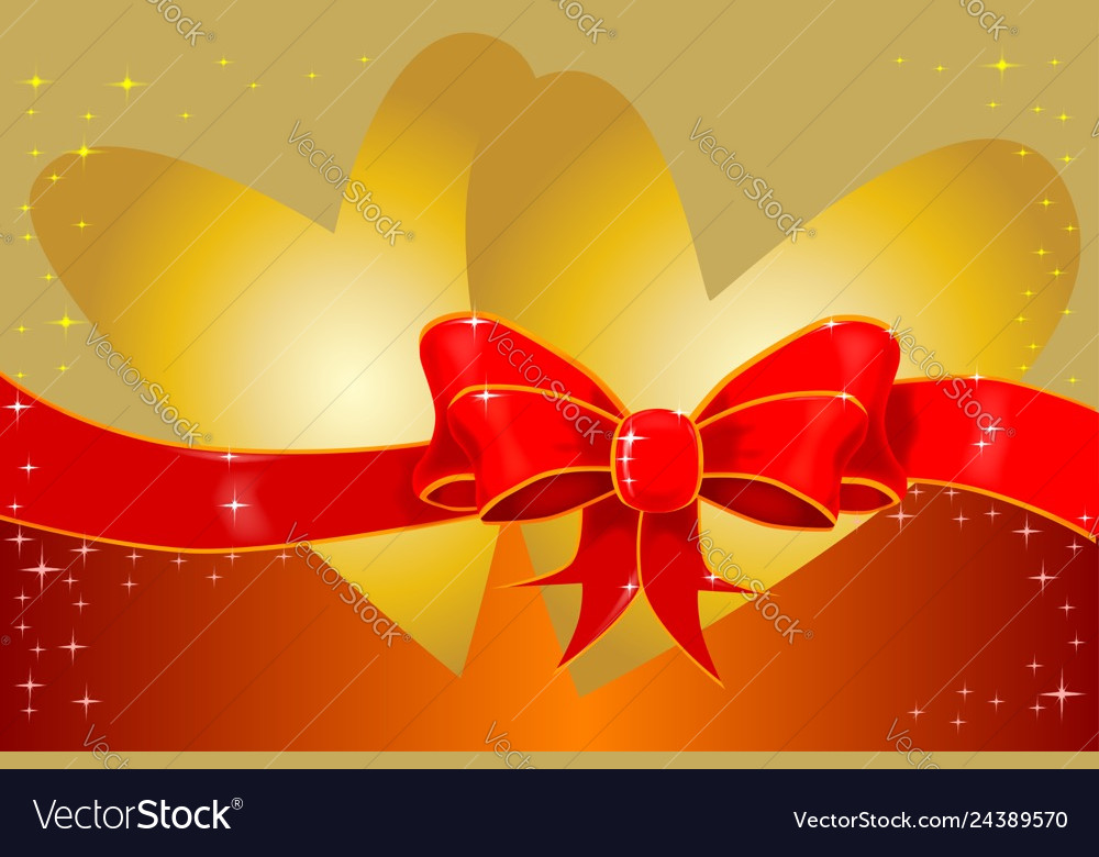 Hearts and bow Royalty Free Vector Image - VectorStock