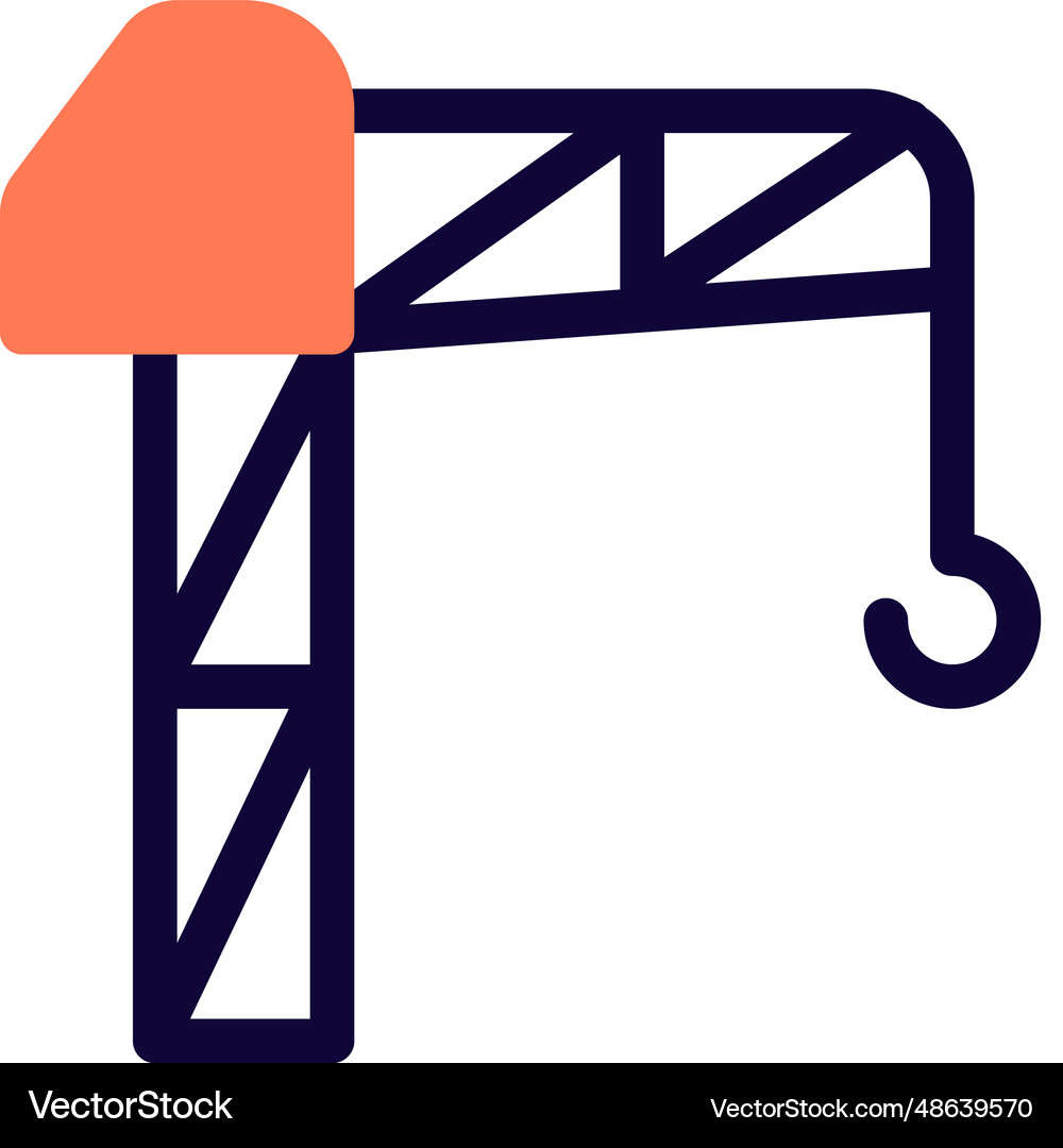 Heavy machine with hoist rope crane Royalty Free Vector