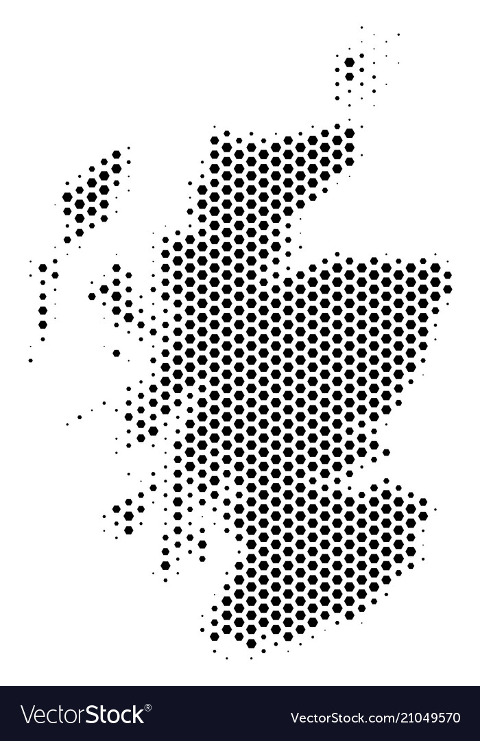 Hexagonal scotland map Royalty Free Vector Image