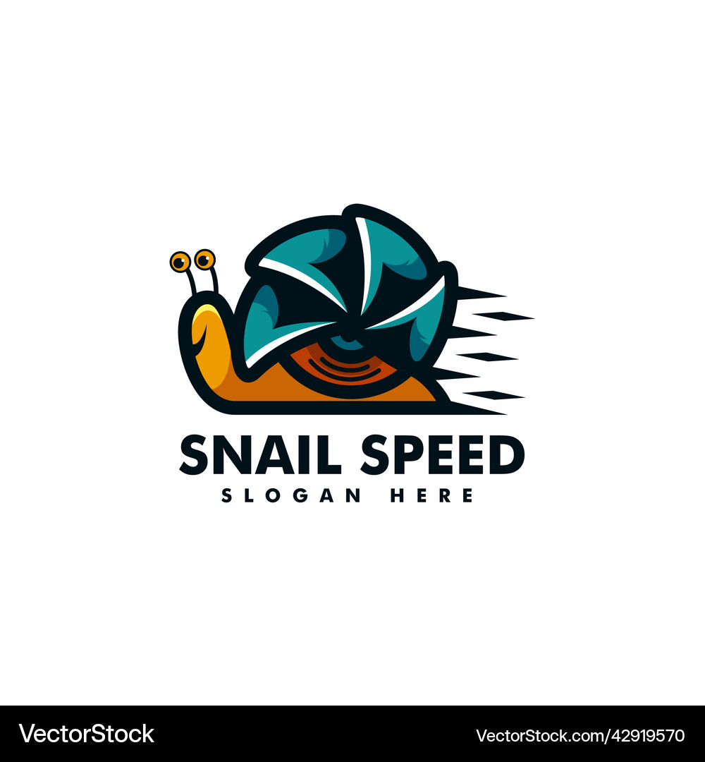 Logo snail speed simple mascot style Royalty Free Vector