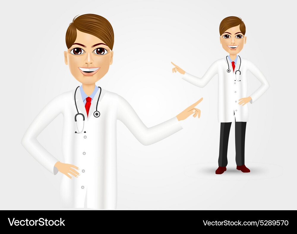 Medical doctor pointing at something Royalty Free Vector