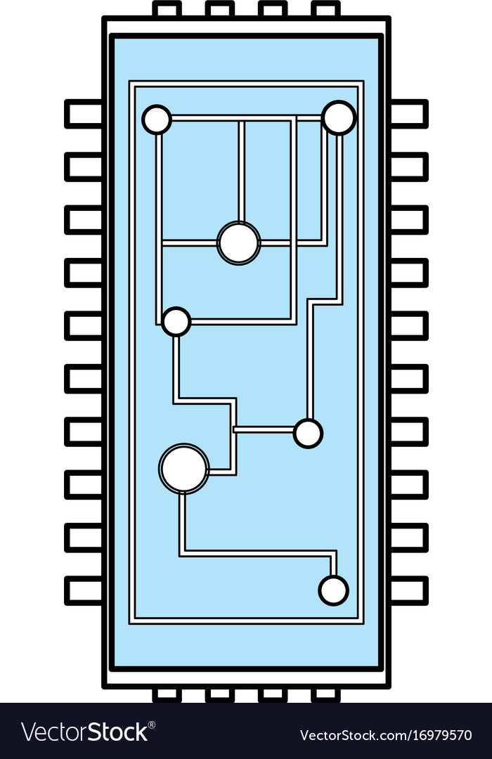 Microchip integrated circuit Royalty Free Vector Image