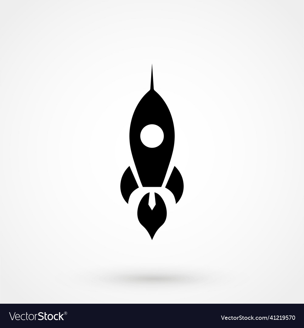Rocket icon flat isolated on white background Vector Image