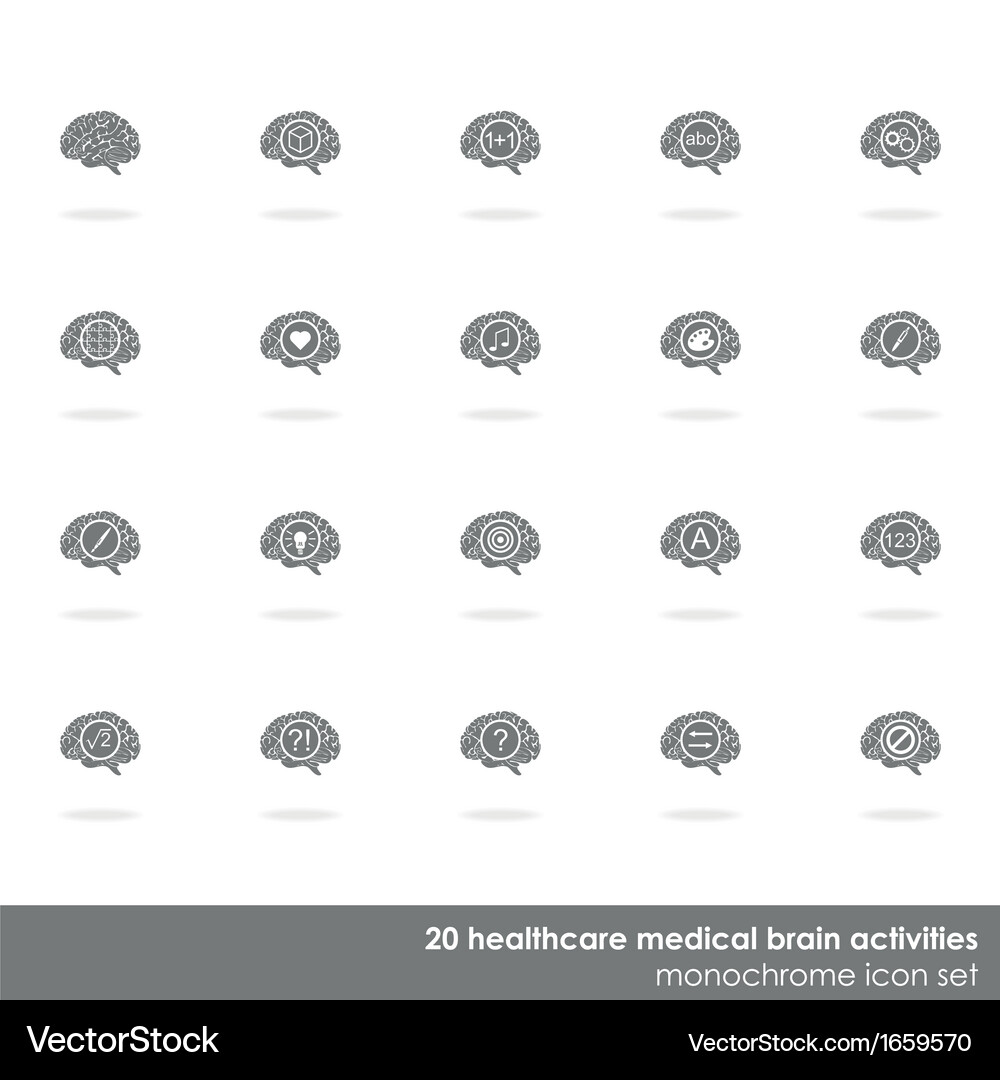 Set of brain icons Royalty Free Vector Image - VectorStock