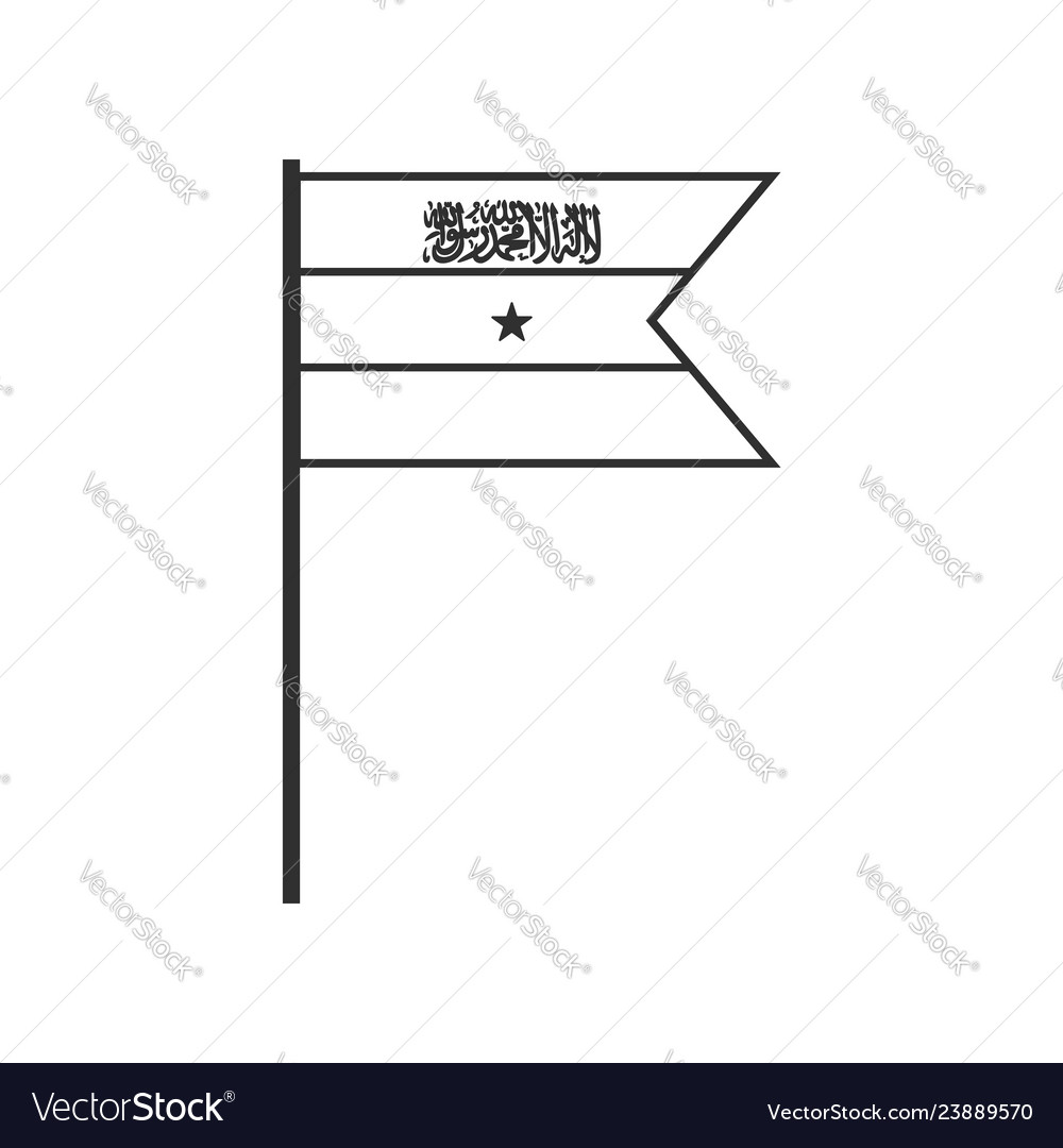 Somaliland flag icon in black outline flat design Vector Image