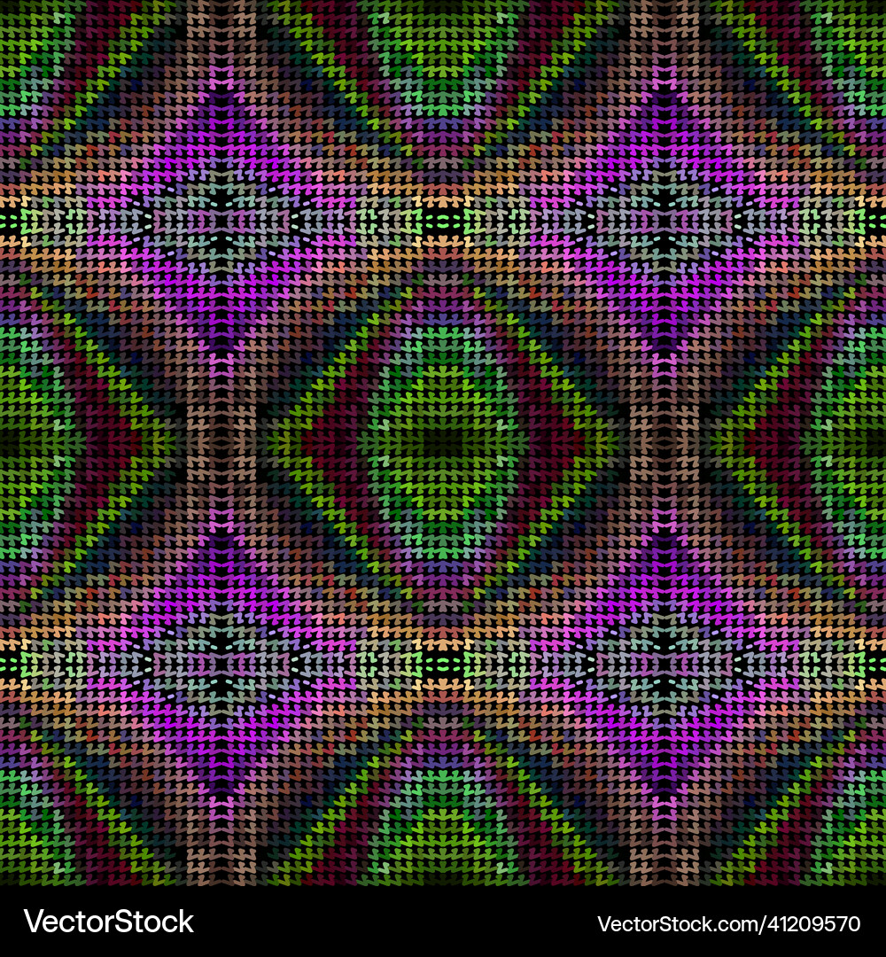 Tapestry style colorful houndstooth seamless Vector Image