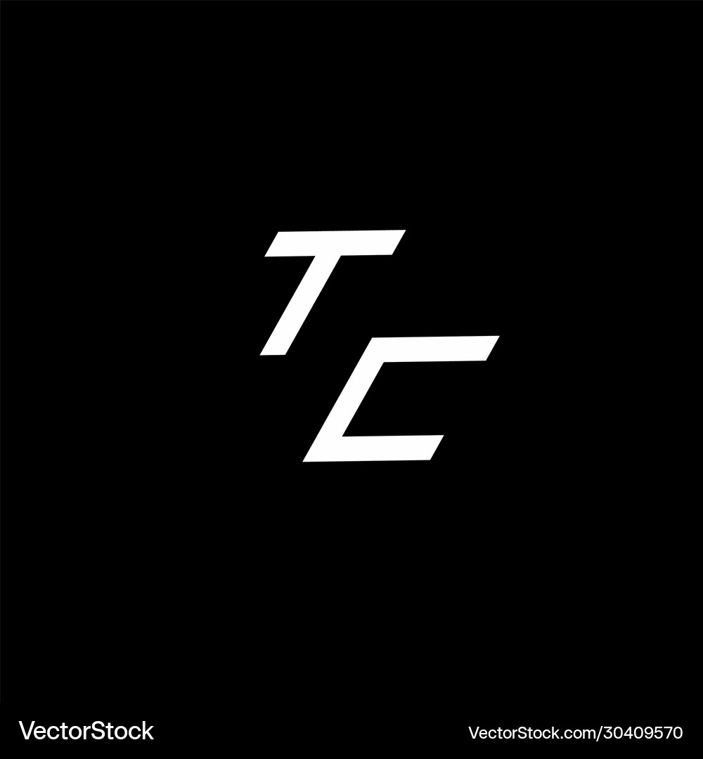 Tc logo monogram with up to down style modern Vector Image