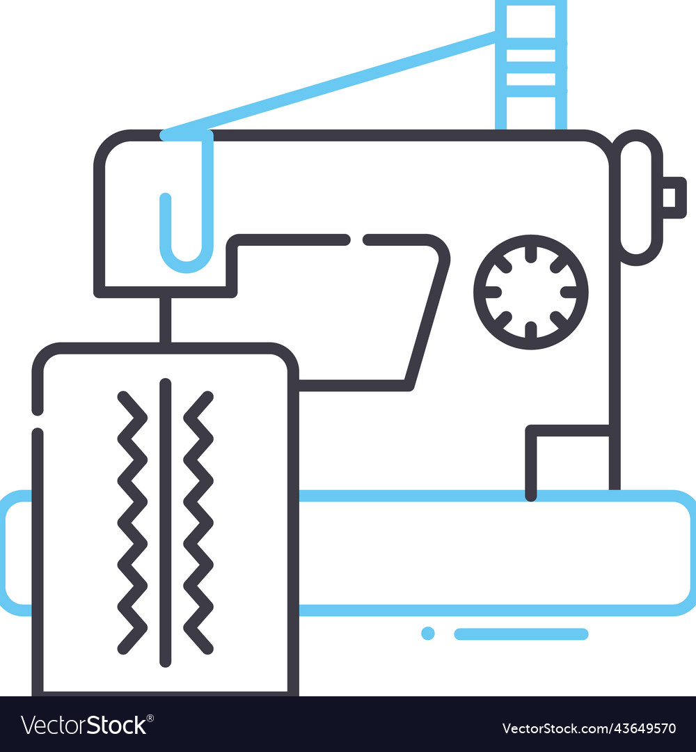 Working Part Of Sewing Line Icon Outline Symbol Vector Image