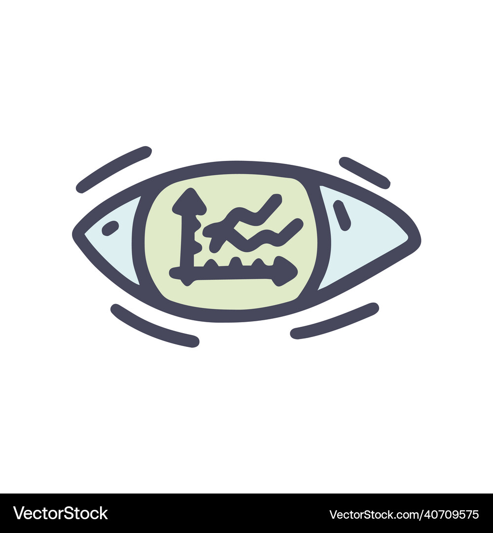 Business vision color doodle simple icon Vector Image