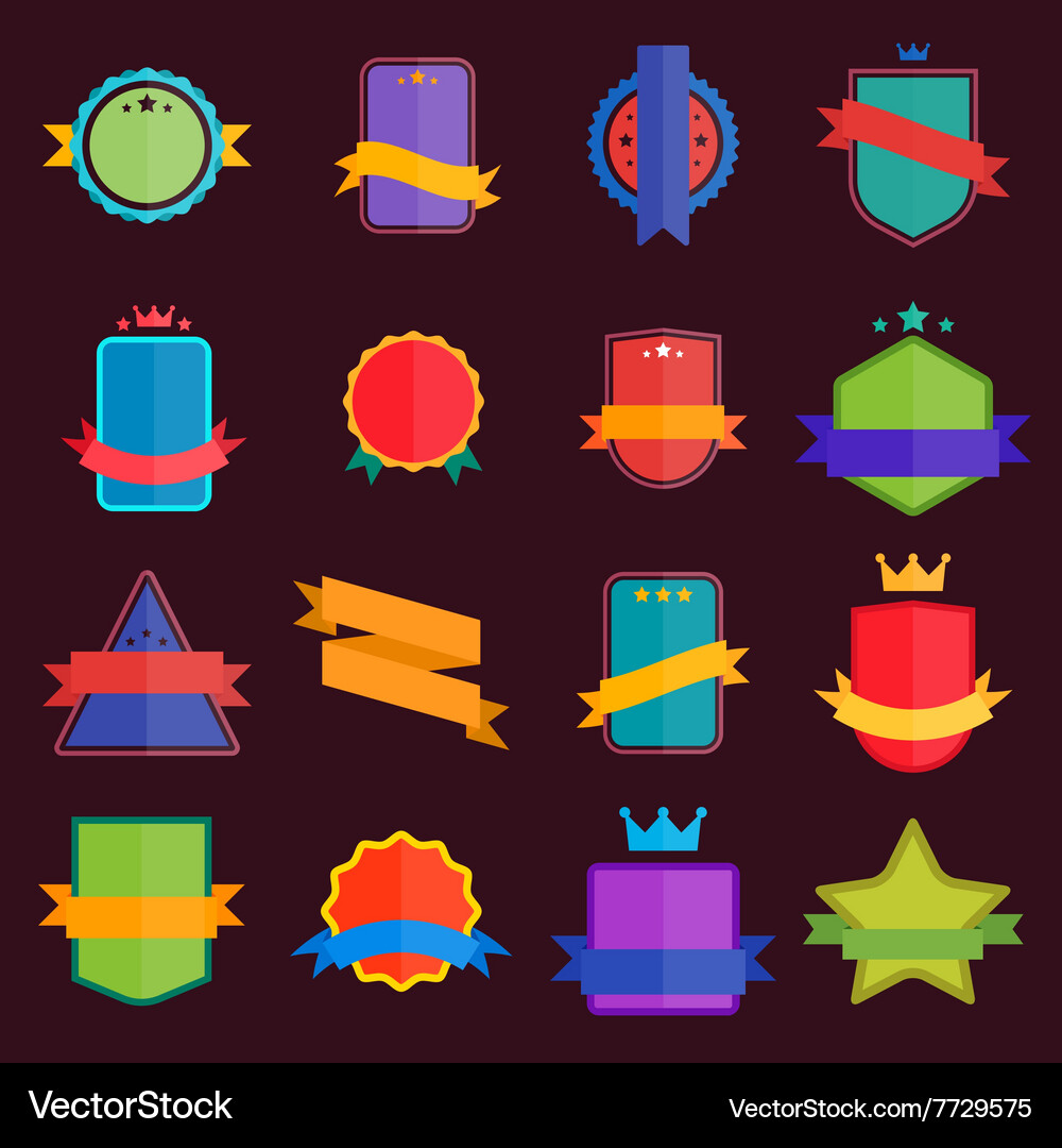 Collection of abstract label sticker tags Vector Image