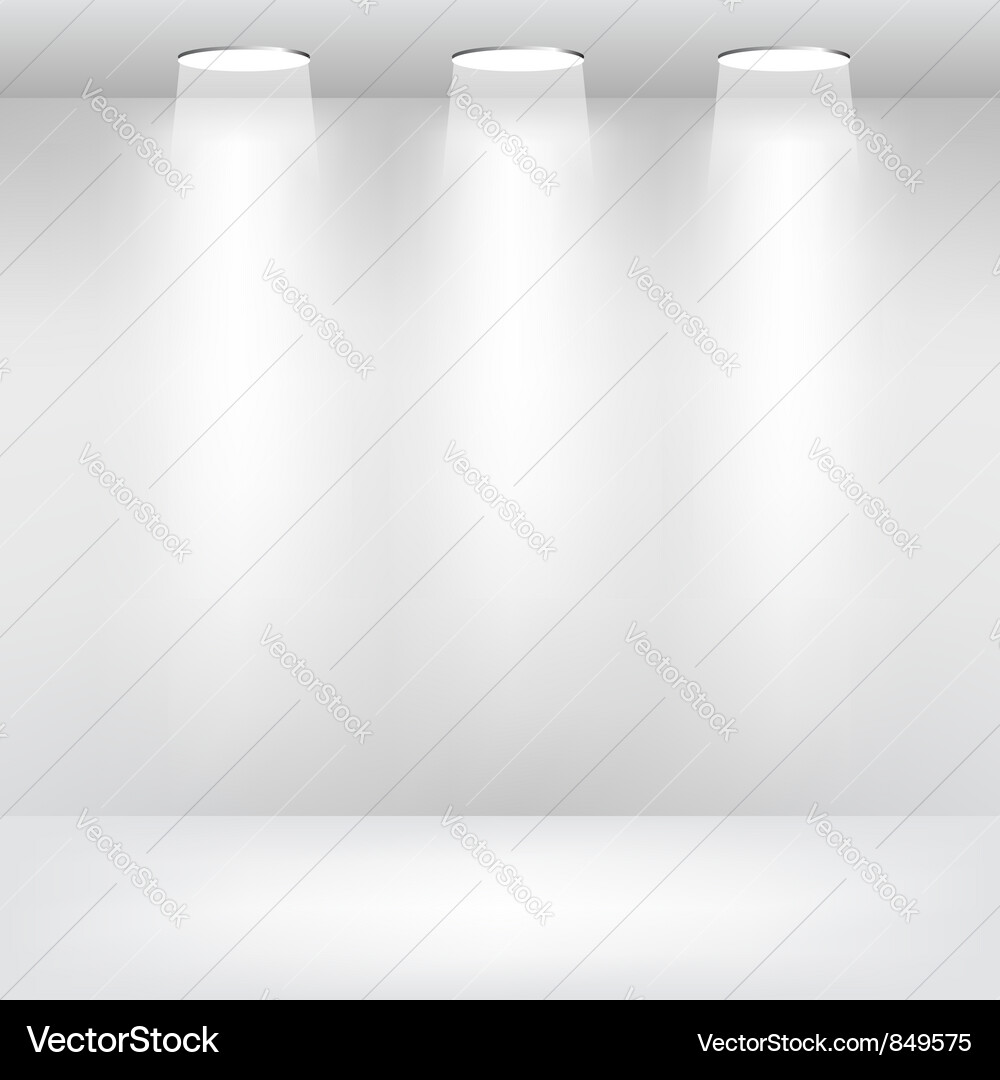 Empty White Stage with Lights Royalty Free Vector Image