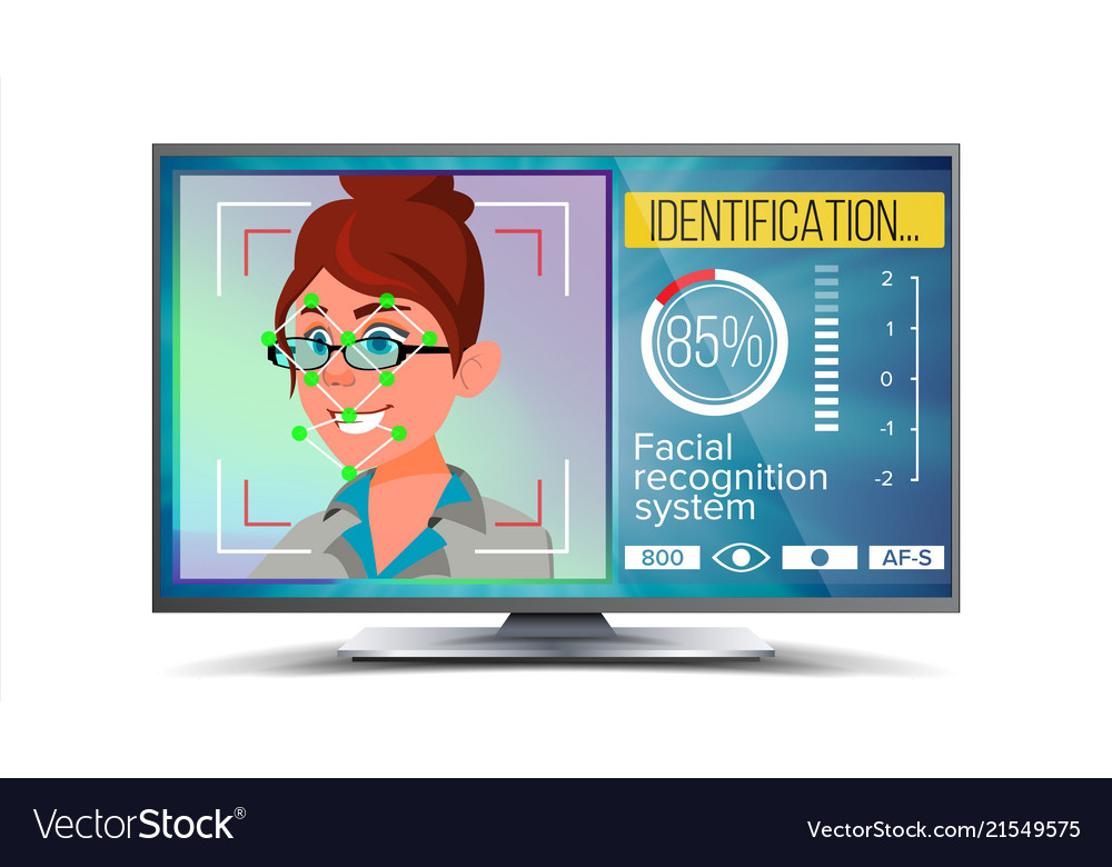 Face recognition identification system Royalty Free Vector