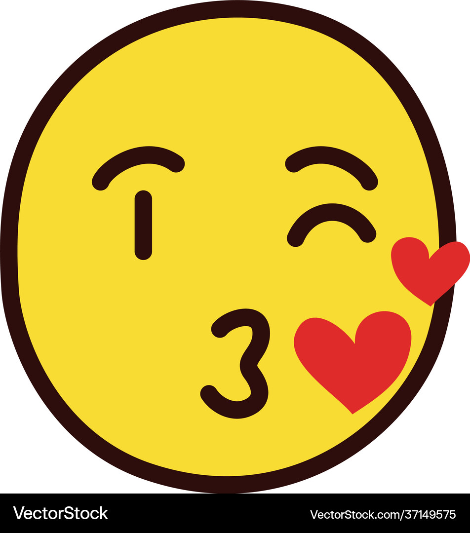 Kiss emoji face Royalty Free Vector Image - VectorStock