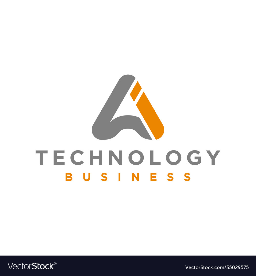 Modern technology logo triangle shape - internet Vector Image