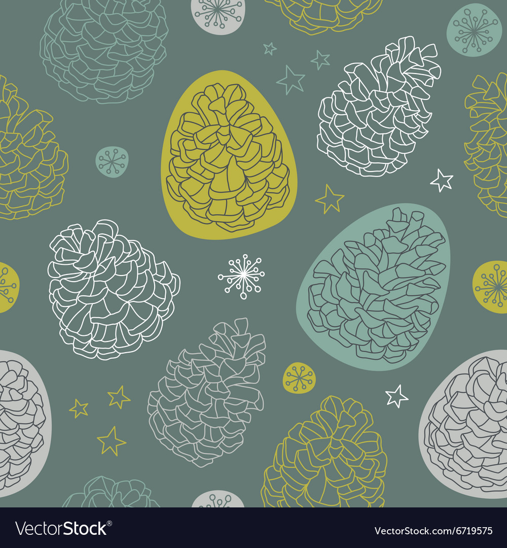 Pine cones seamless pattern Royalty Free Vector Image