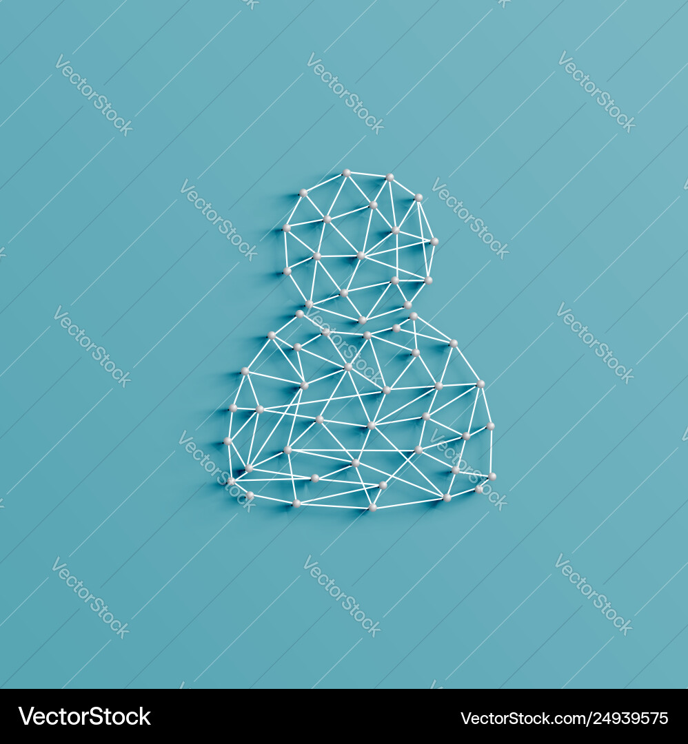 Realistic a figure icon made pins and Royalty Free Vector