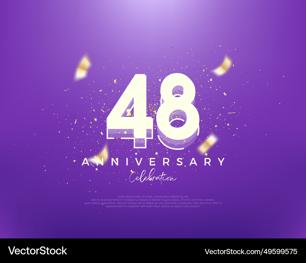 Retro number 48th on a modern blue background Vector Image