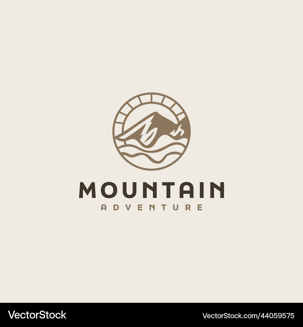 Rocky mountain pine tree mountain hilltop nature Vector Image