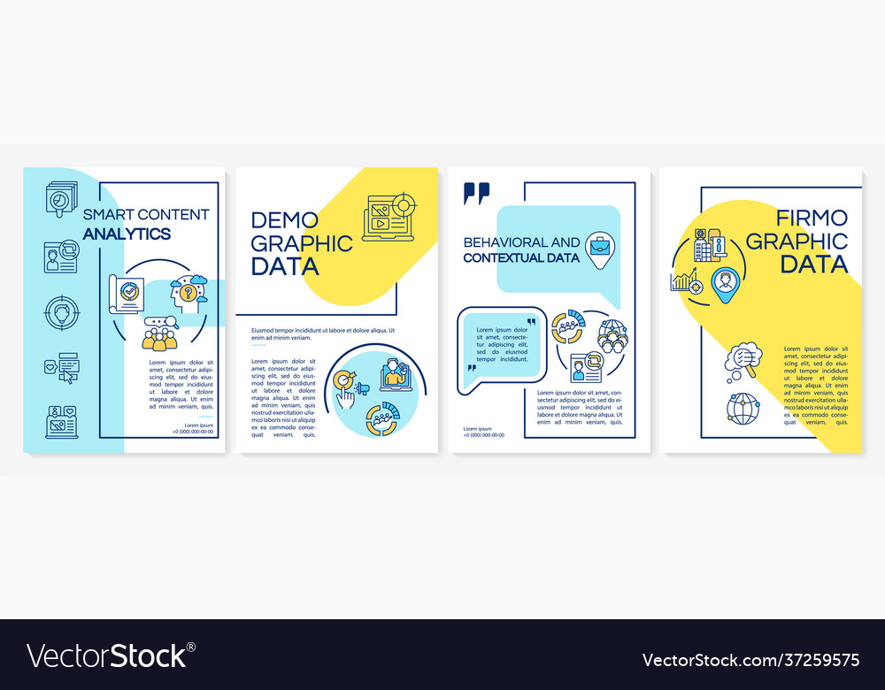 Smart content analytics brochure template Vector Image