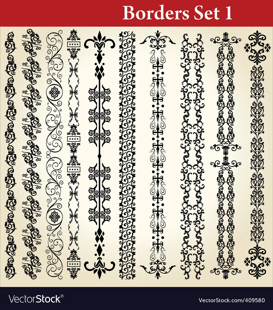 Borders set Royalty Free Vector Image - VectorStock