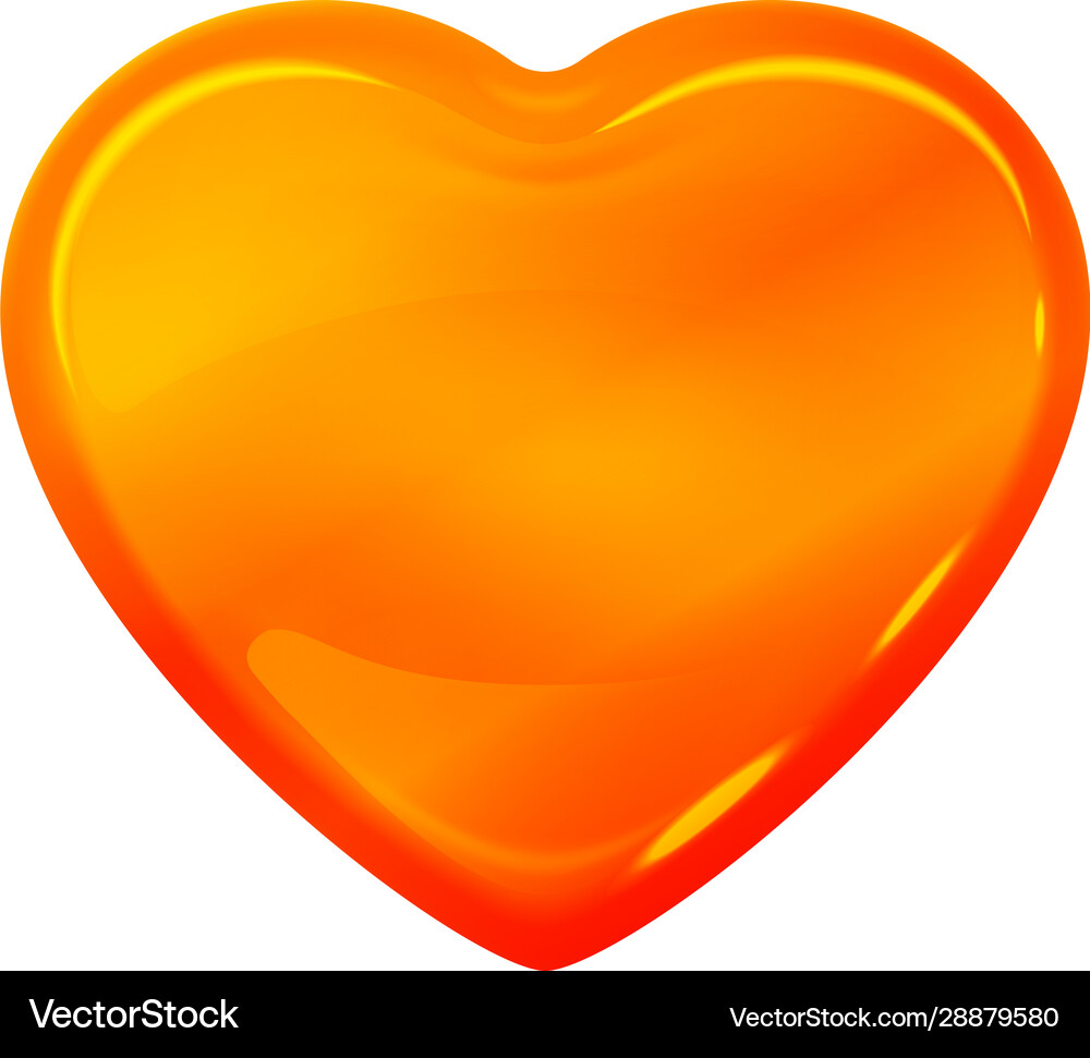 Caramel syrup amber heart shape Royalty Free Vector Image