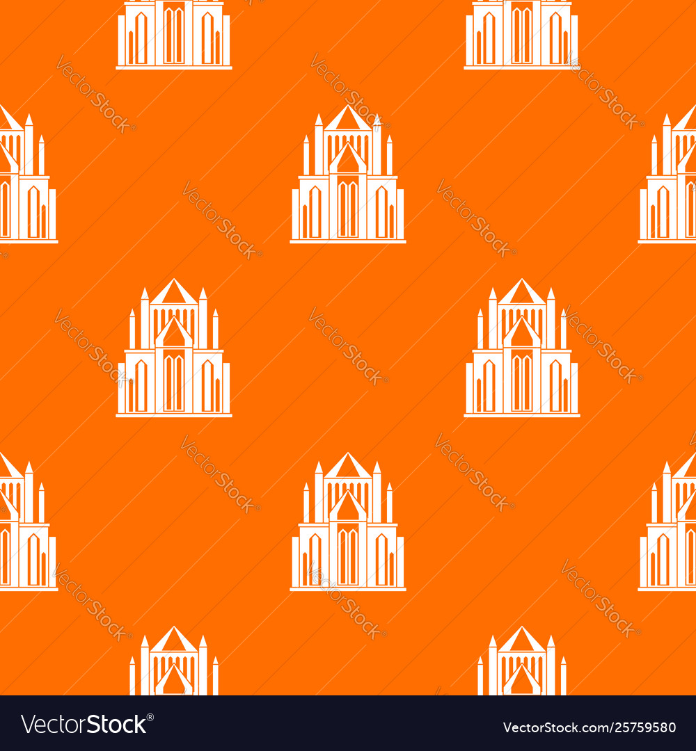 Cathedral pattern orange Royalty Free Vector Image