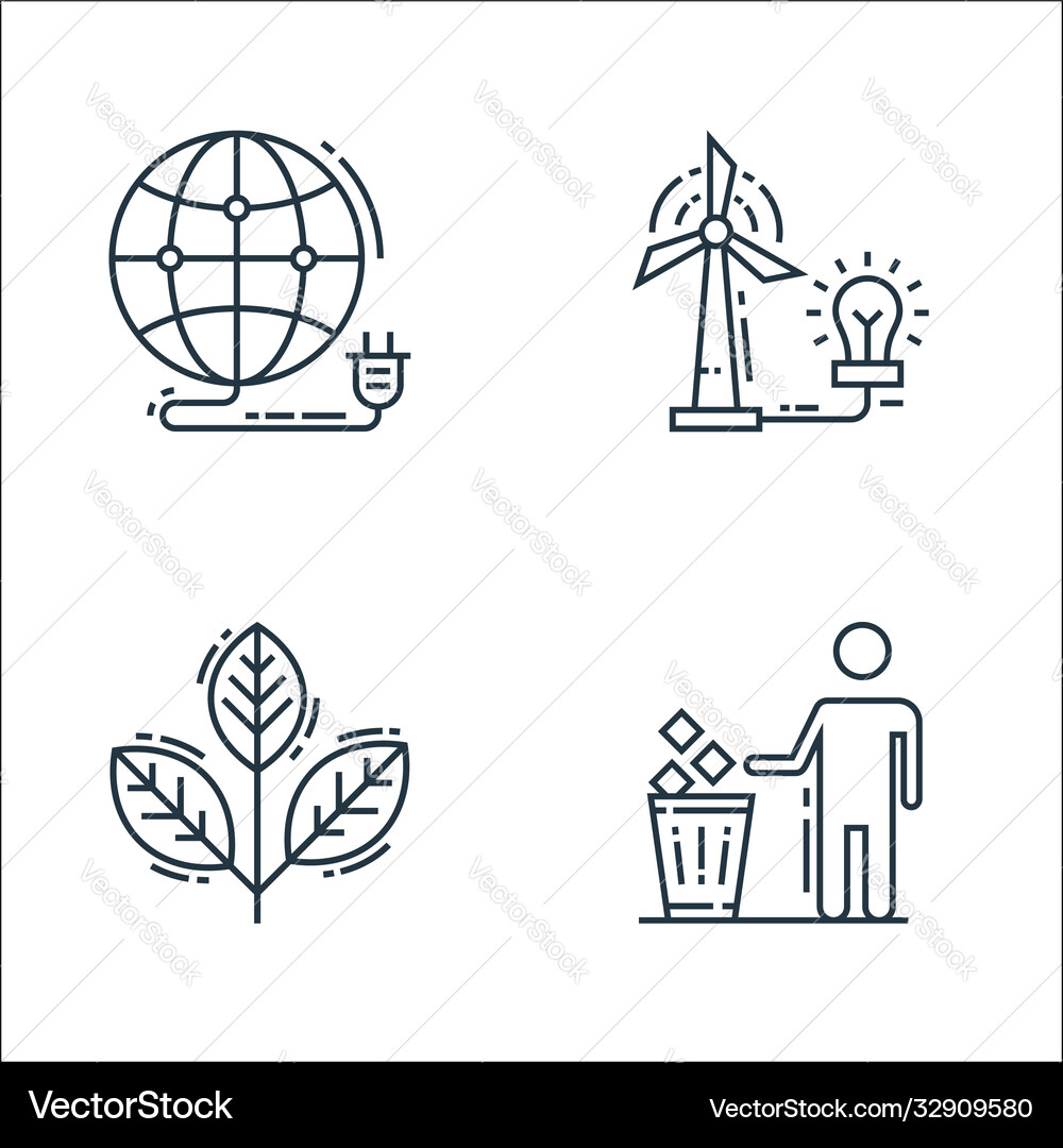 Environment and eco line icons linear set quality Vector Image