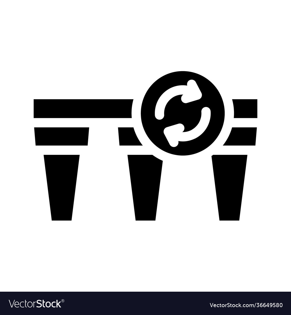 Filter replacement glyph icon Royalty Free Vector Image