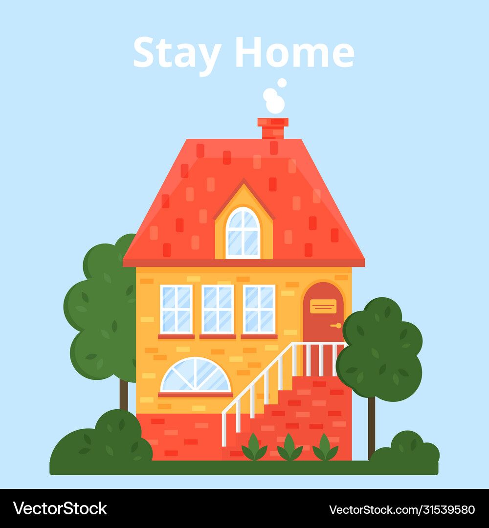 House in a flat style stay Royalty Free Vector Image