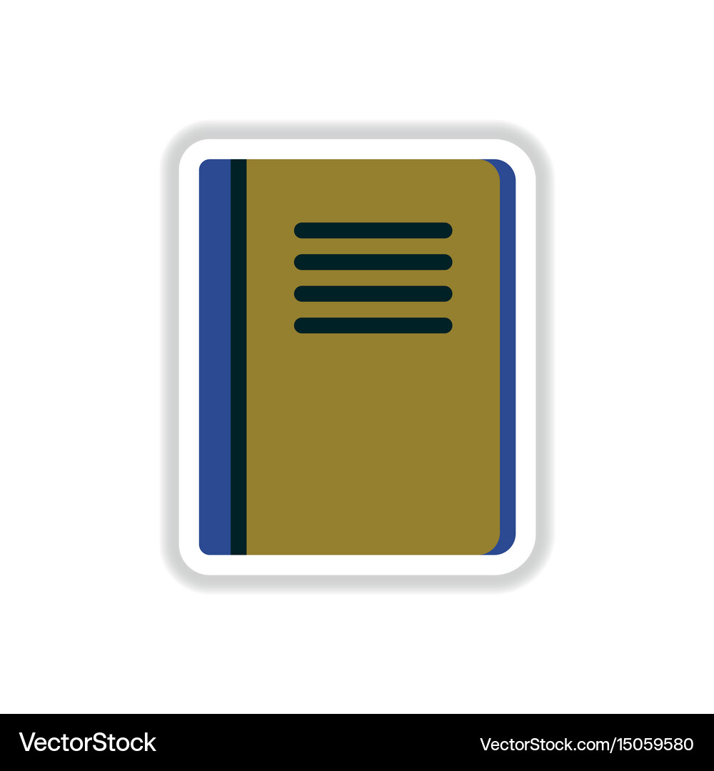 In paper sticker style book Royalty Free Vector Image
